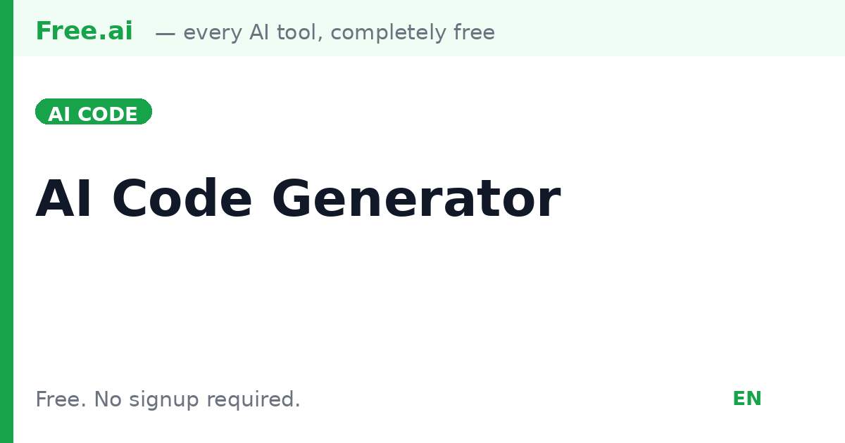 Free AI Code Generator | Free.ai