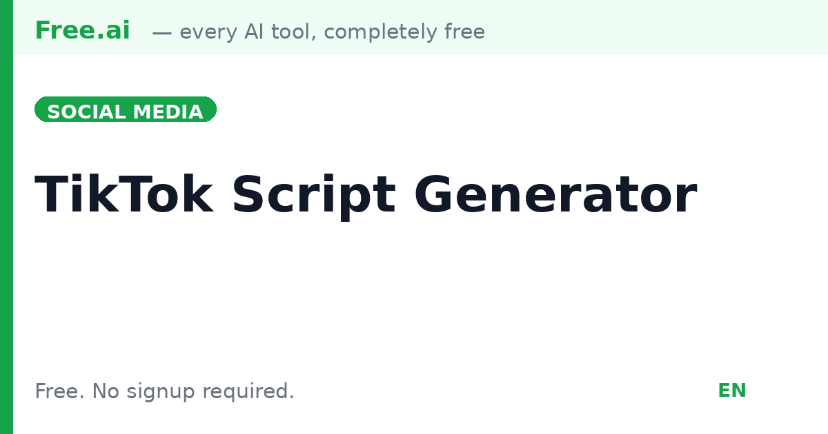 Free AI TikTok Script Generator | Free.ai