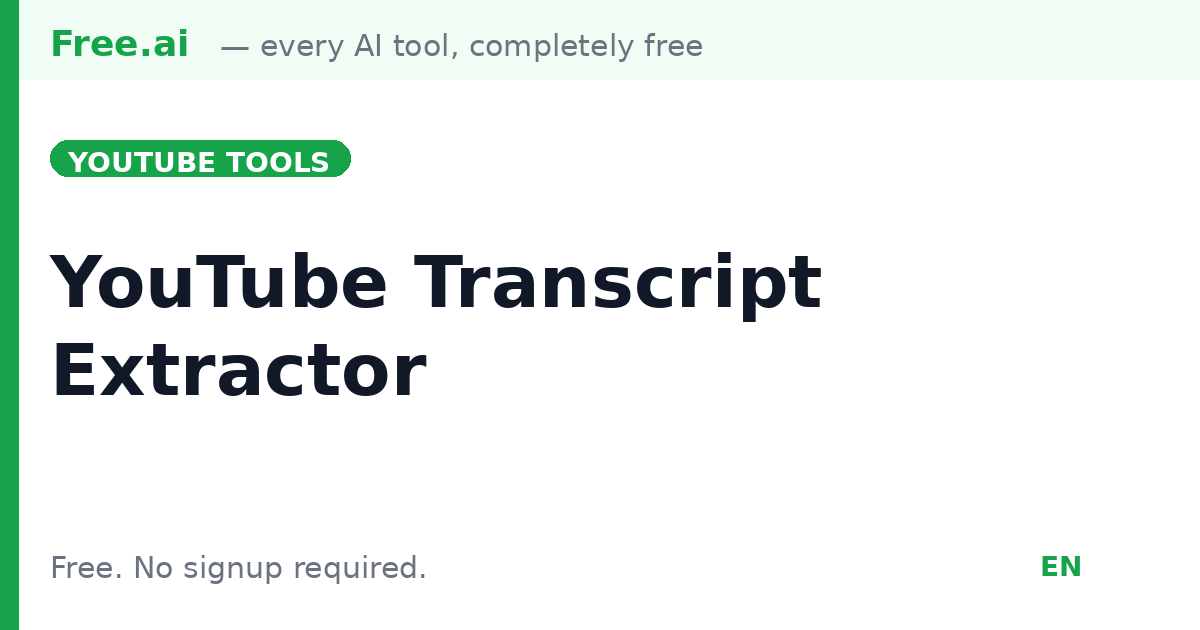 Free AI YouTube Transcript | Free.ai
